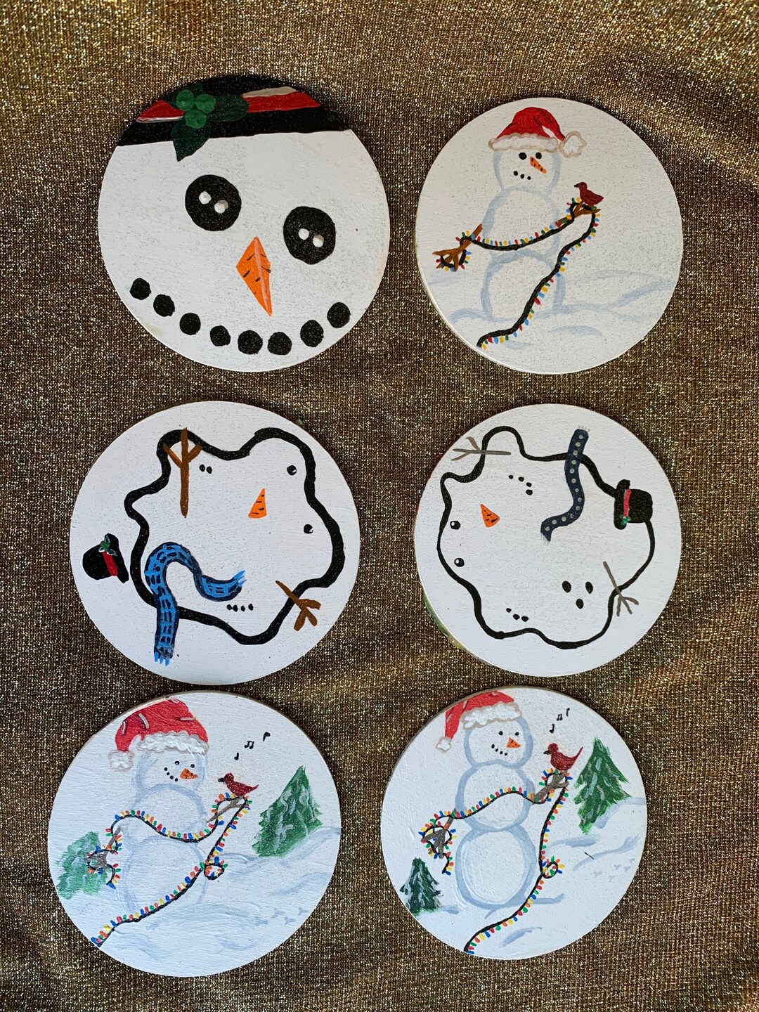 Winter Holiday Coasters - Etsy