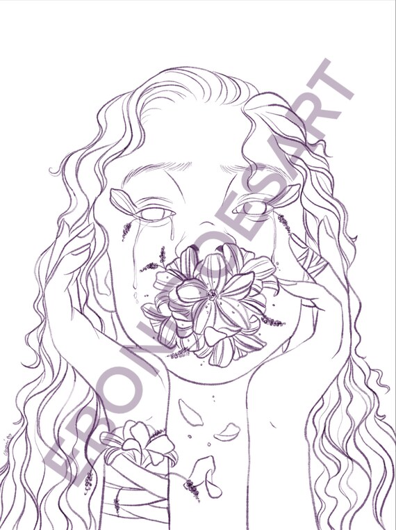 Hanahaki Coloring Page | Etsy