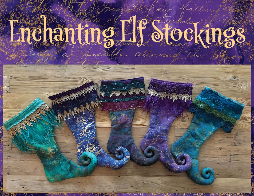 One-of-a-kind Enchanting Elf Stockings With Layered Trim Cuffs - Etsy