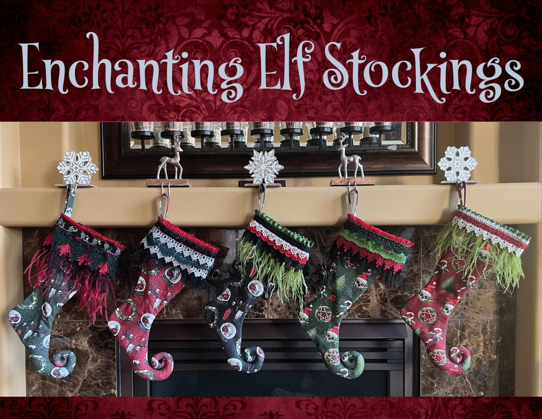 One-of-a-kind Enchanting Elf Stockings With Layered Trim Cuffs - Etsy