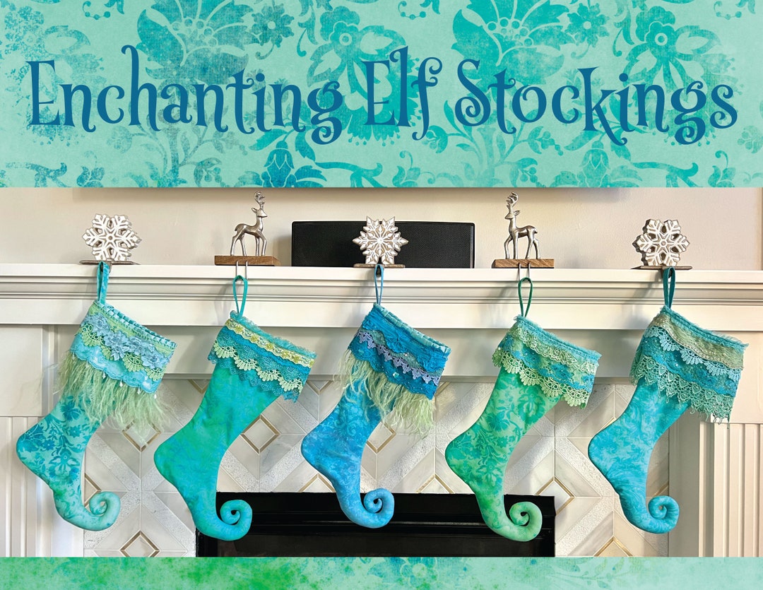 One-of-a-kind Enchanting Elf Stockings With Layered Trim Cuffs - Etsy