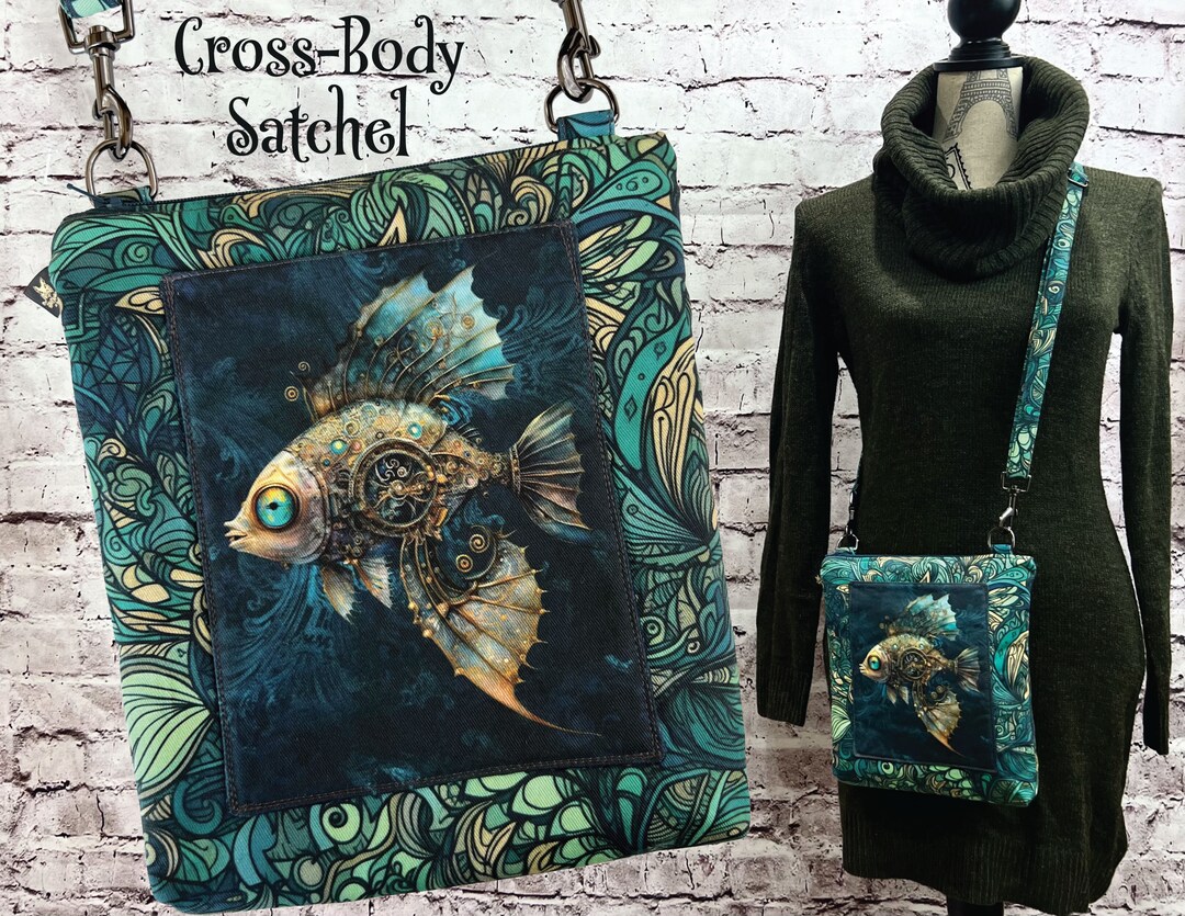 Steampunk Fish and Whale Cross-body Satchel - Etsy