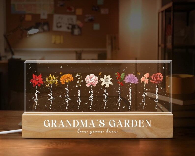 Mother's Day Gift Grandma's Mom's Garden Birth Month Flower ...