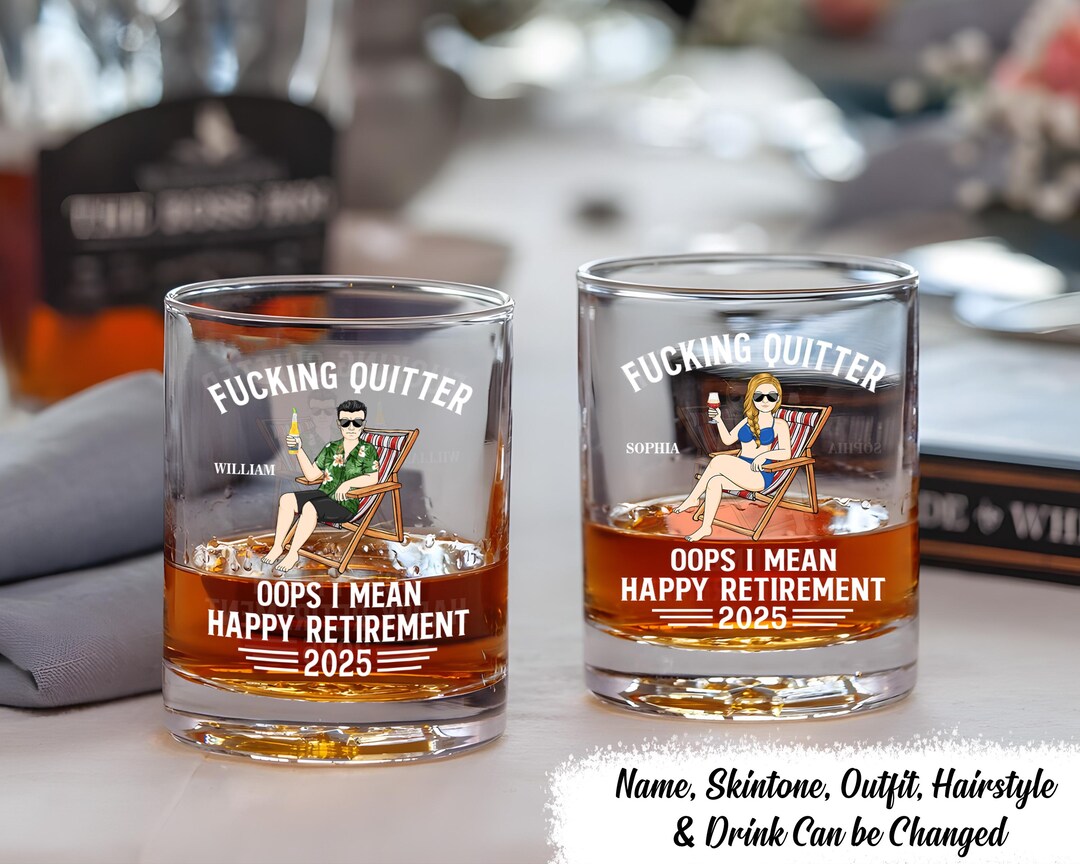 Oops I Mean Happy Retirement - Personalized Whiskey Glass, Retirement ...