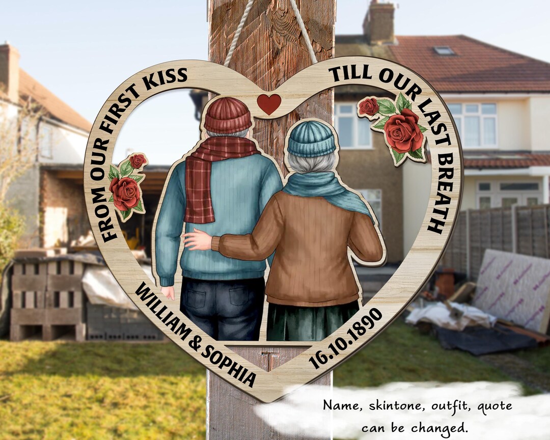 From Our First Kiss - Couple Personalized Custom Home Decor Wood Sign ...