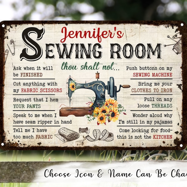 Sewing Room Sign Personalized - Etsy