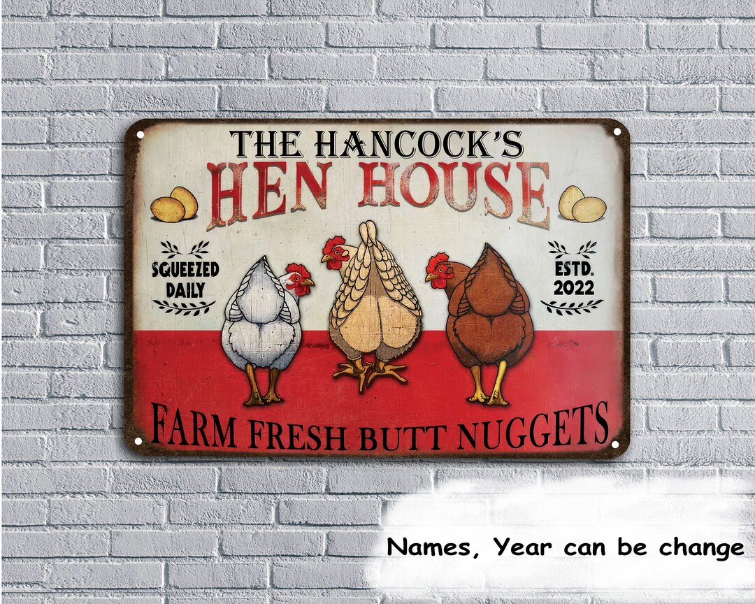 Personalized Chicken Hen House Nuggets Customized Classic Metal Signs ...