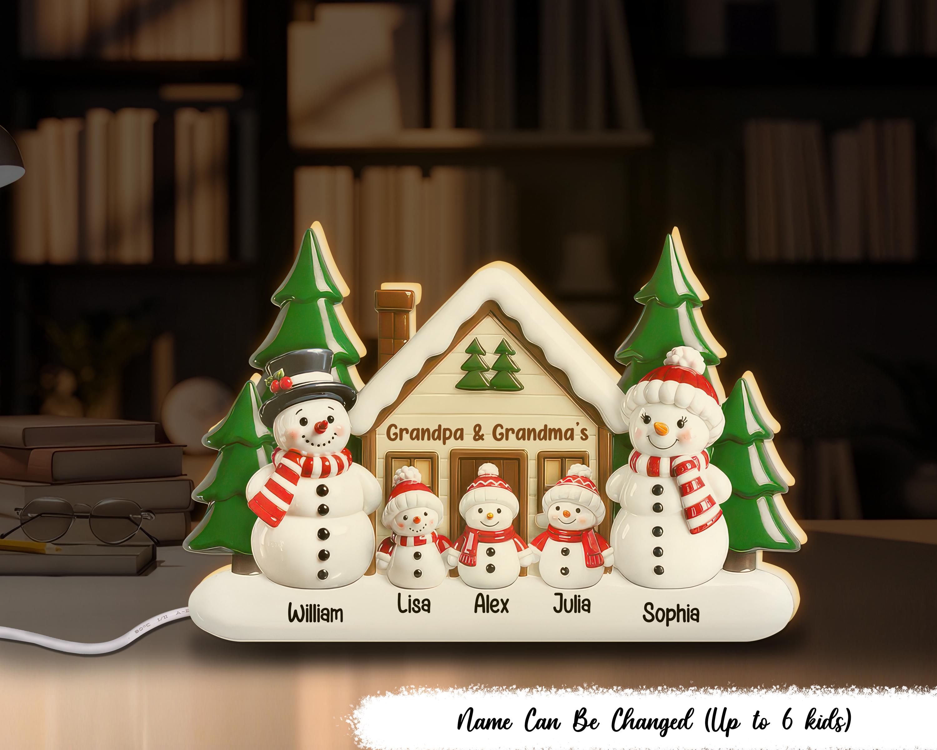 3D Effect Snowman at Grandparents' House - Personalized Light Box ...
