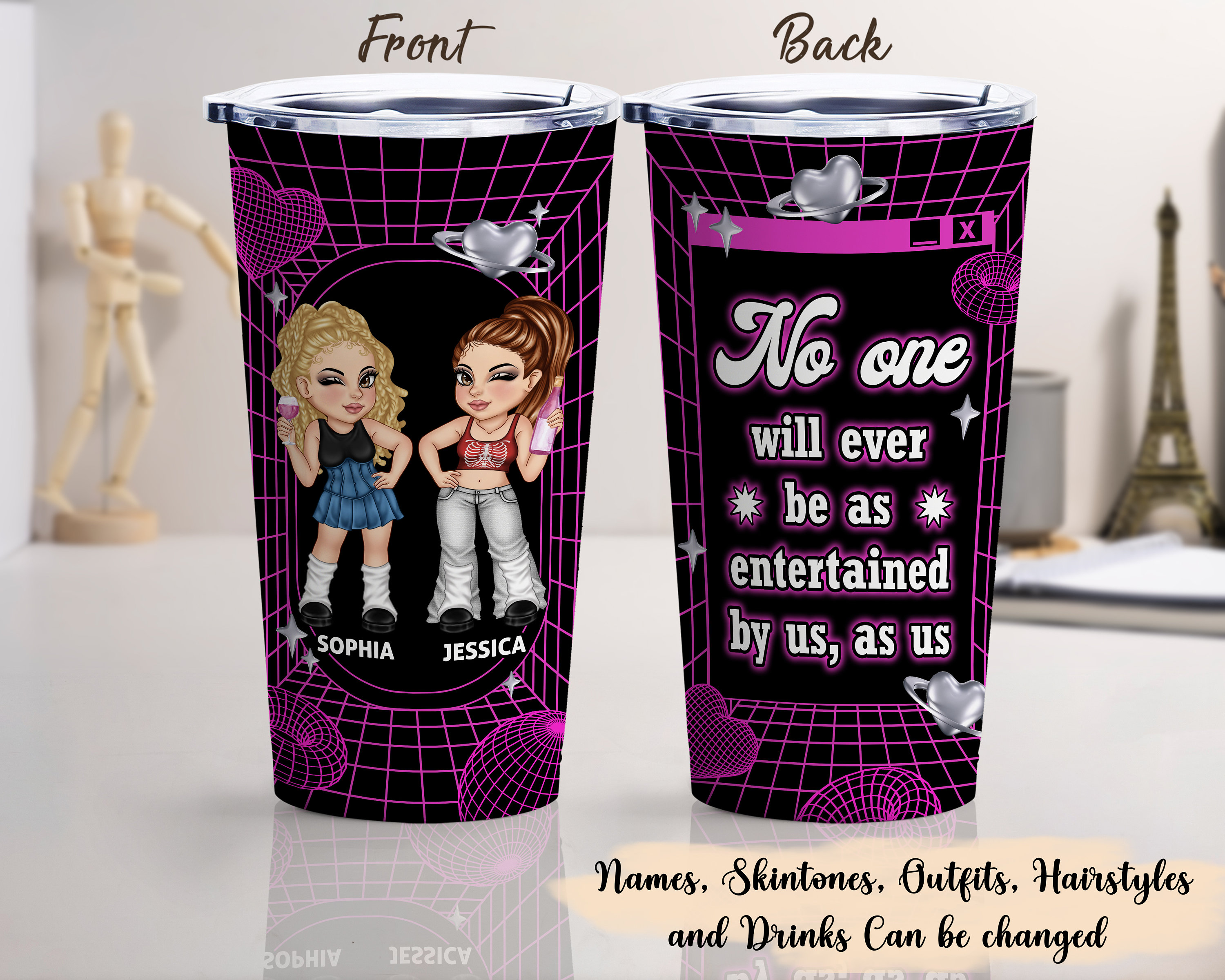 Niche - Best Friends Besties Forever Y2K - Personalized Tumbler ...