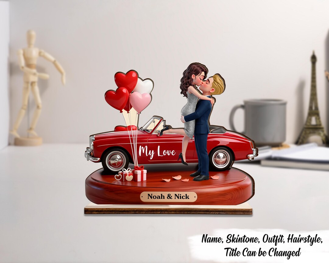 Couple Hugging Kissing Be Mine Valentine - Personalized 2-layered ...