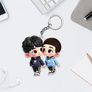 3D Effect Cute Cartoon Couple Holding Hands Personalized Acrylic ...