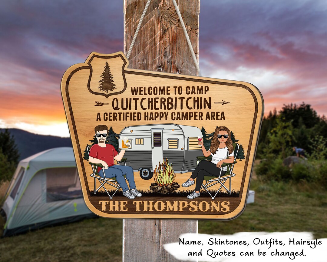 A Certified Happy Camper Area - Funny Gift for Camping Lovers, Couples ...