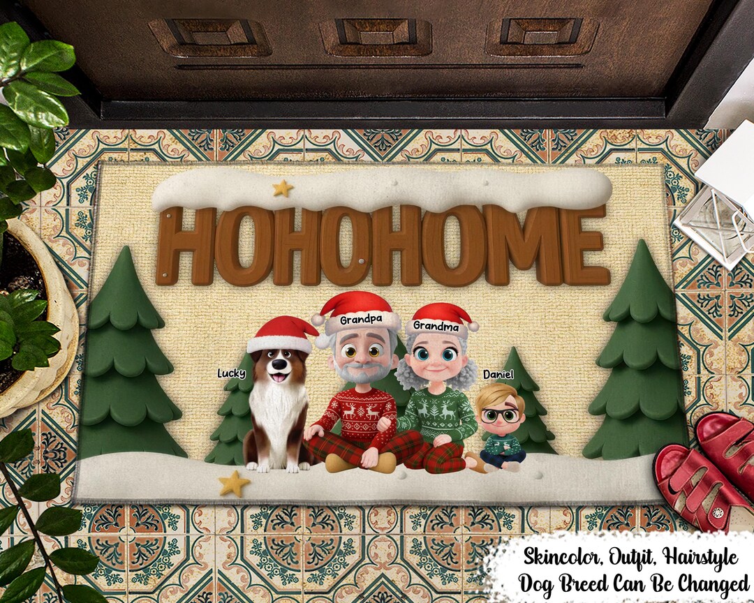 Ho Ho Home See You Home - Personalized Custom Doormat,custom Family Pet ...