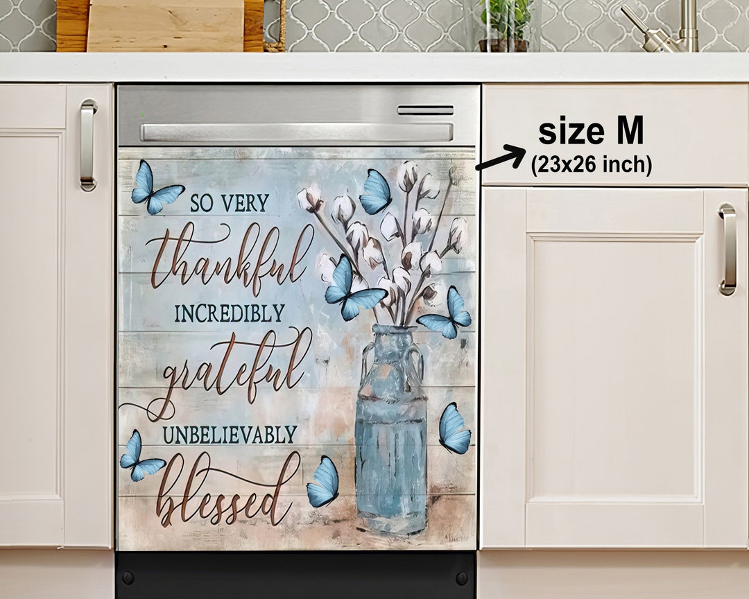 So Very Thankful Cotton Dishwasher Magnet Cover, Dishwasher Magnet ...