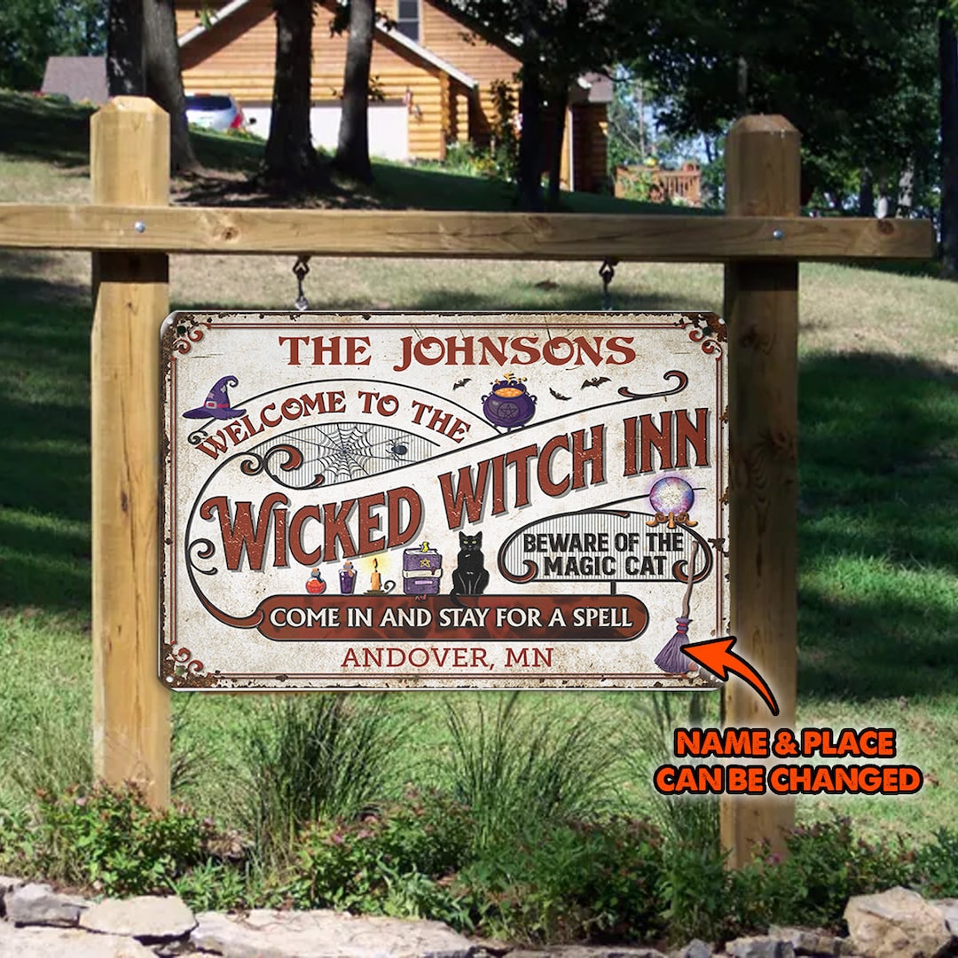 Welcome to the Wicked Witch Inn Halloween Metal Halloween Sign ...