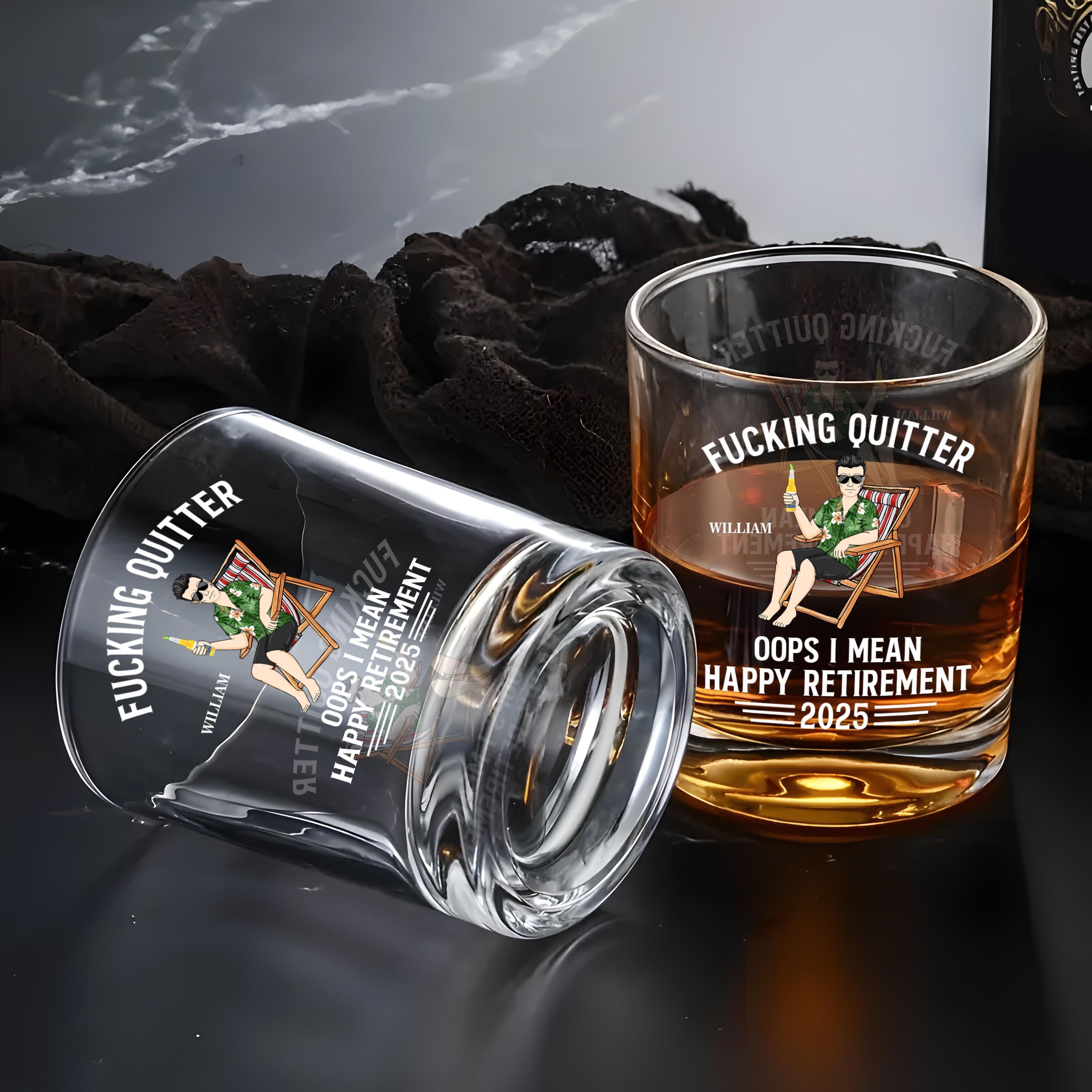 Oops I Mean Happy Retirement - Personalized Whiskey Glass, Retirement ...