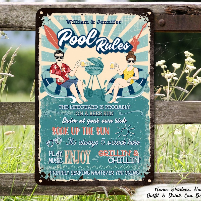 Pool Signs Personalized - Etsy