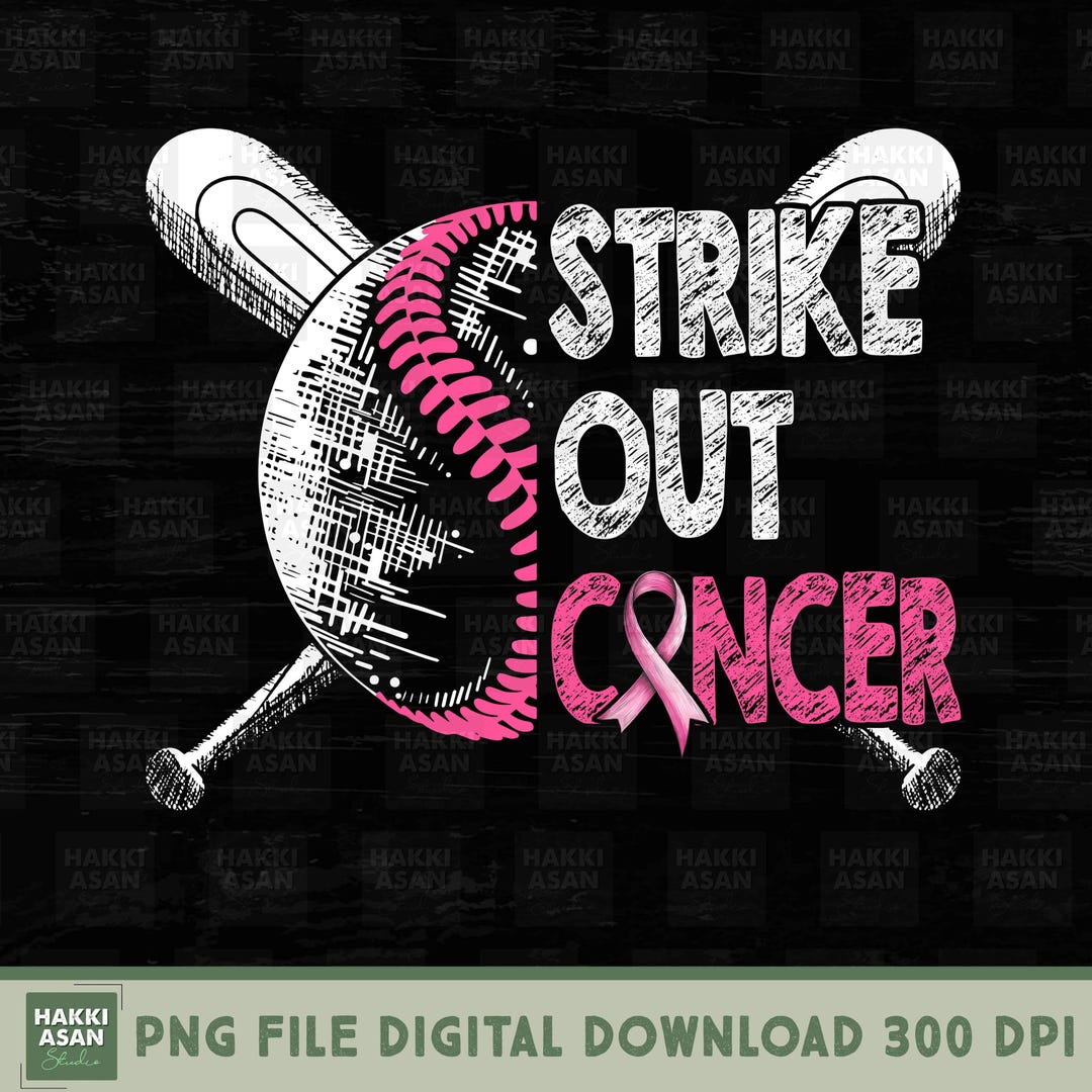 Strike Out Cancer Baseball Png, Baseball Breast Cancer Png, Pink Ribbon Png, Breast Cancer Png ...