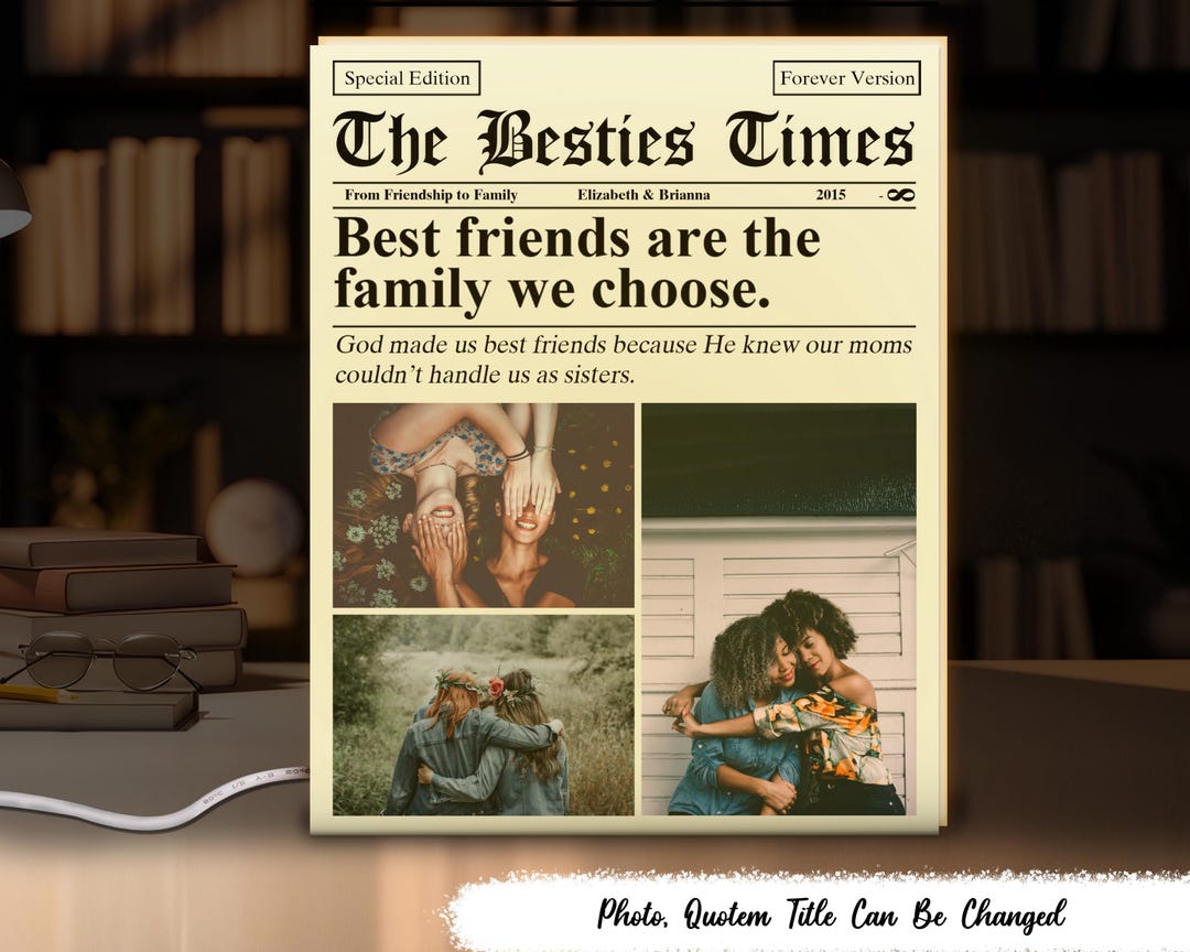 The BFF Times - Friendship Gifts Newspaper - Personalized Custom Shaped ...