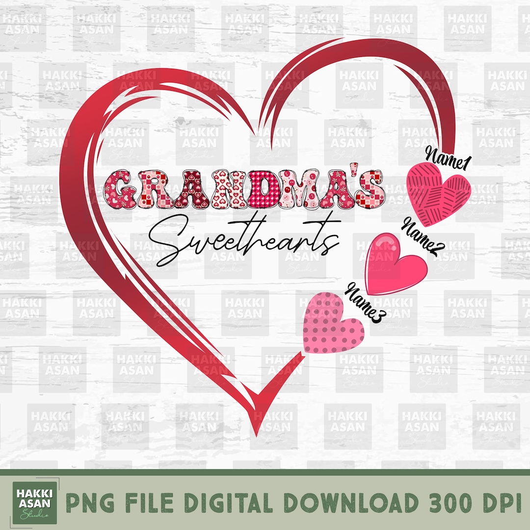 Grandma's Sweethearts Family Personalized Custom PNG, Mama's Little ...