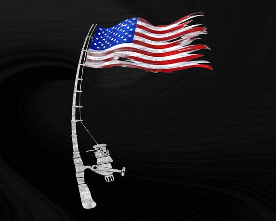 Fishing American Flag Fishing Png Fishing Lover Funny Png - Etsy