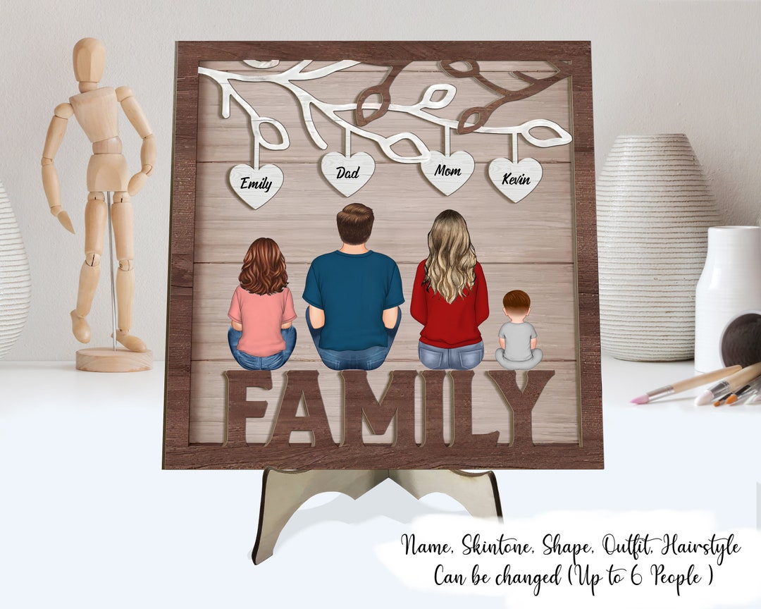 Family Members Personalized 2 Layers Wooden Plaque - Anniversary ...