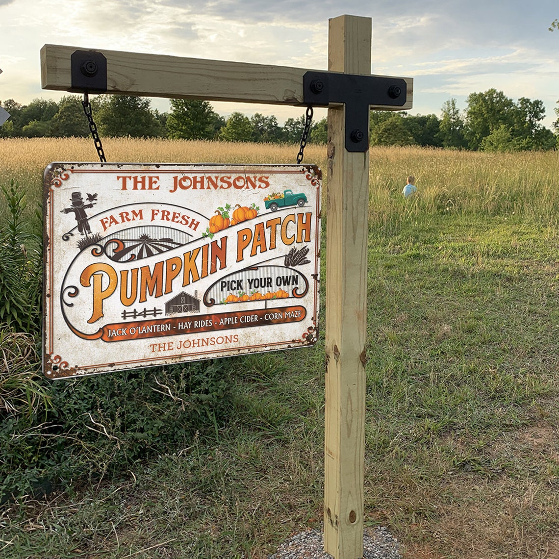 Farm Fresh Pumpkin Patch Metal Halloween Sign, Personalized Gifts ...