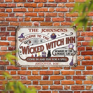 Welcome to the Wicked Witch Inn Halloween Metal Halloween Sign ...