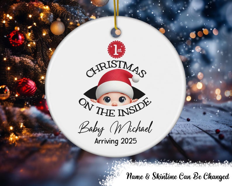 Personalized Baby's First Christmas on the Inside Ornament, Custom ...