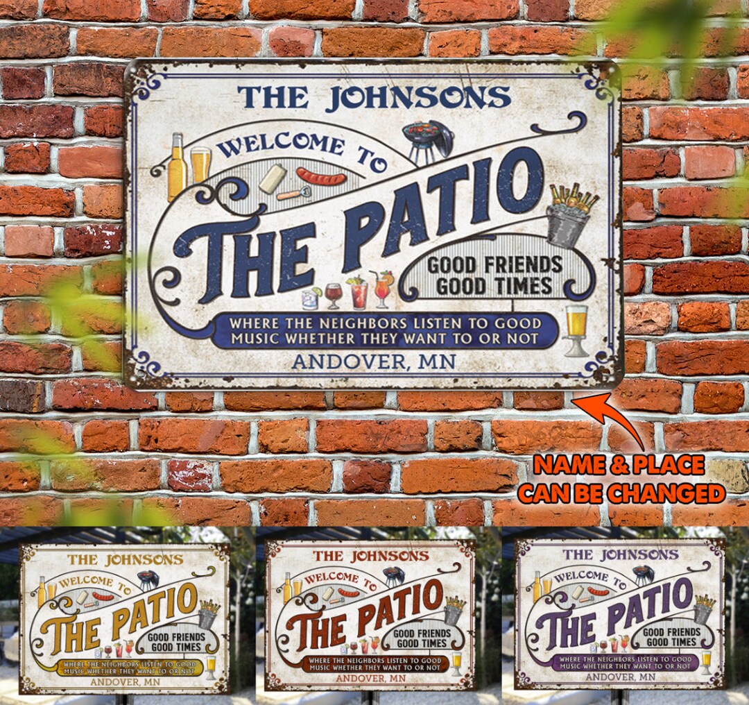 Personalized Welcome to the Patio Sign, Metal Outdoor Sign, Patio Sign ...