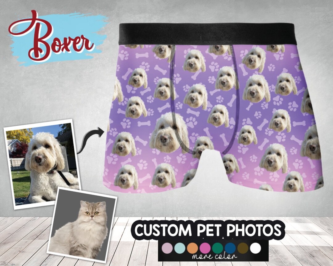 Customized Dog Underwear, Custom Dog and Cat on Boxers, Valentines Day ...