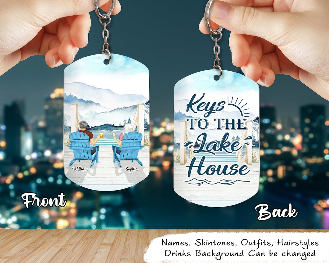Couple Keys to the Beach Lake House - Personalized Aluminum Keychain ...