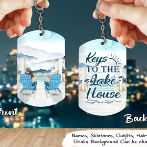 Couple Keys to the Beach Lake House - Personalized Aluminum Keychain ...