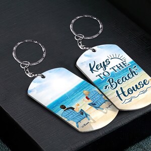 Couple Keys to the Beach Lake House - Personalized Aluminum Keychain ...