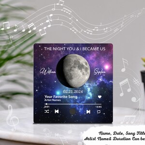 Our Moon Couple Gift Moon Phase Art Wedding Anniversary Gift for Him ...