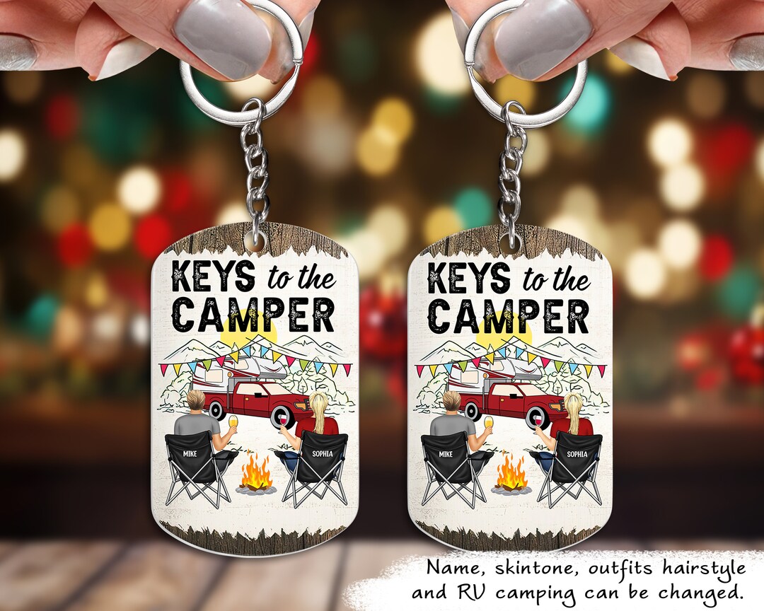 Keys to the Camper Custom Personalized Camping Couple Aluminum Keychain ...