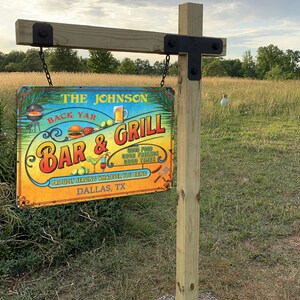 Personalized Metal Grilling Sign, Metal Outdoor Sign, Bar and Grill ...