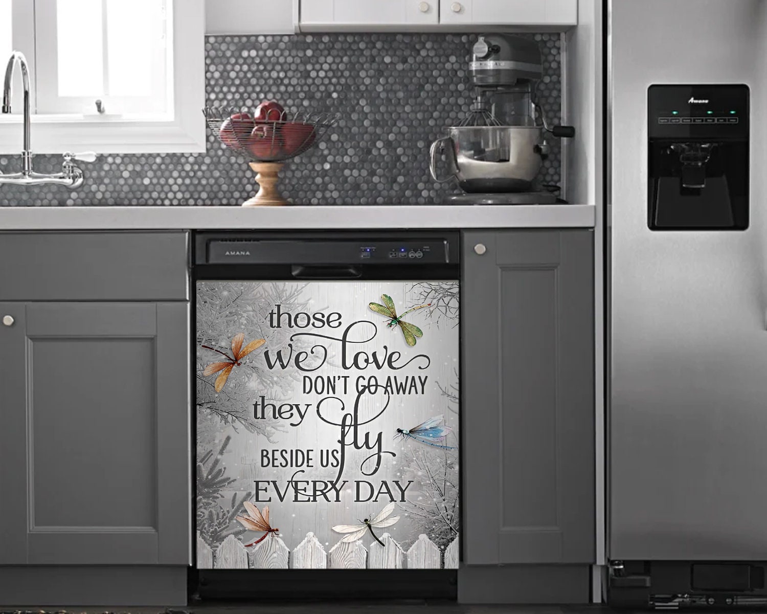 Those We Love Don't Go Away, Dishwasher Magnet Cover, Dragonfly Lovers ...