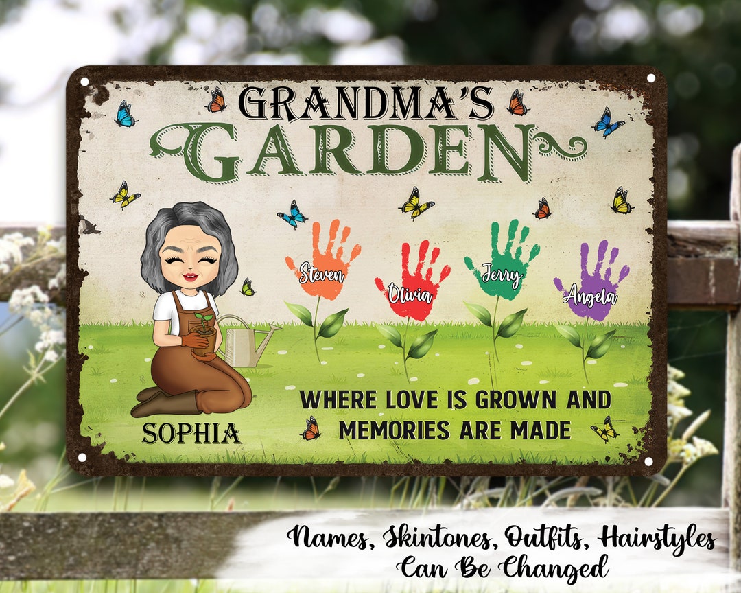 Grandma's Garden Where Love is Grown - Personalized Custom Classic ...