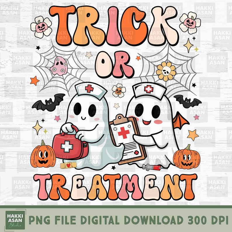 Trick or Treatment Cute Ghost Paramedic Halloween Nurse Png, Nurse ...