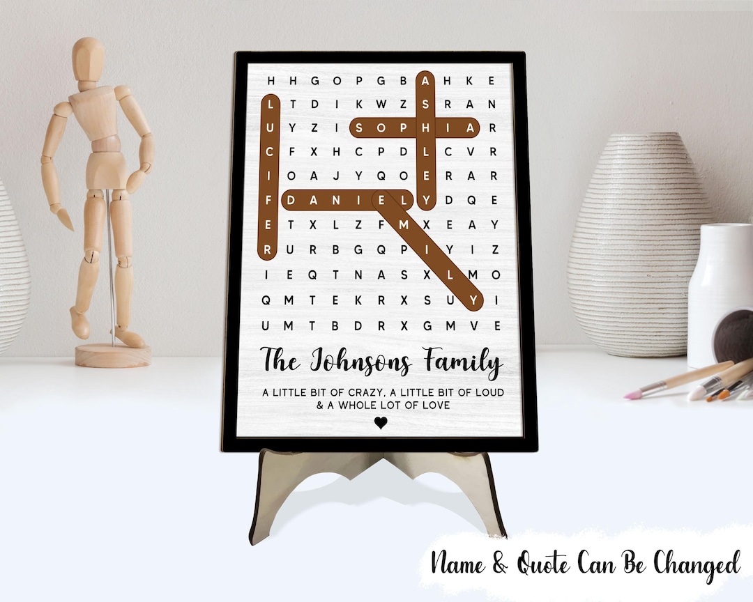 Family Name Word Search Puzzle Created in A Moment, Treasured Forever ...