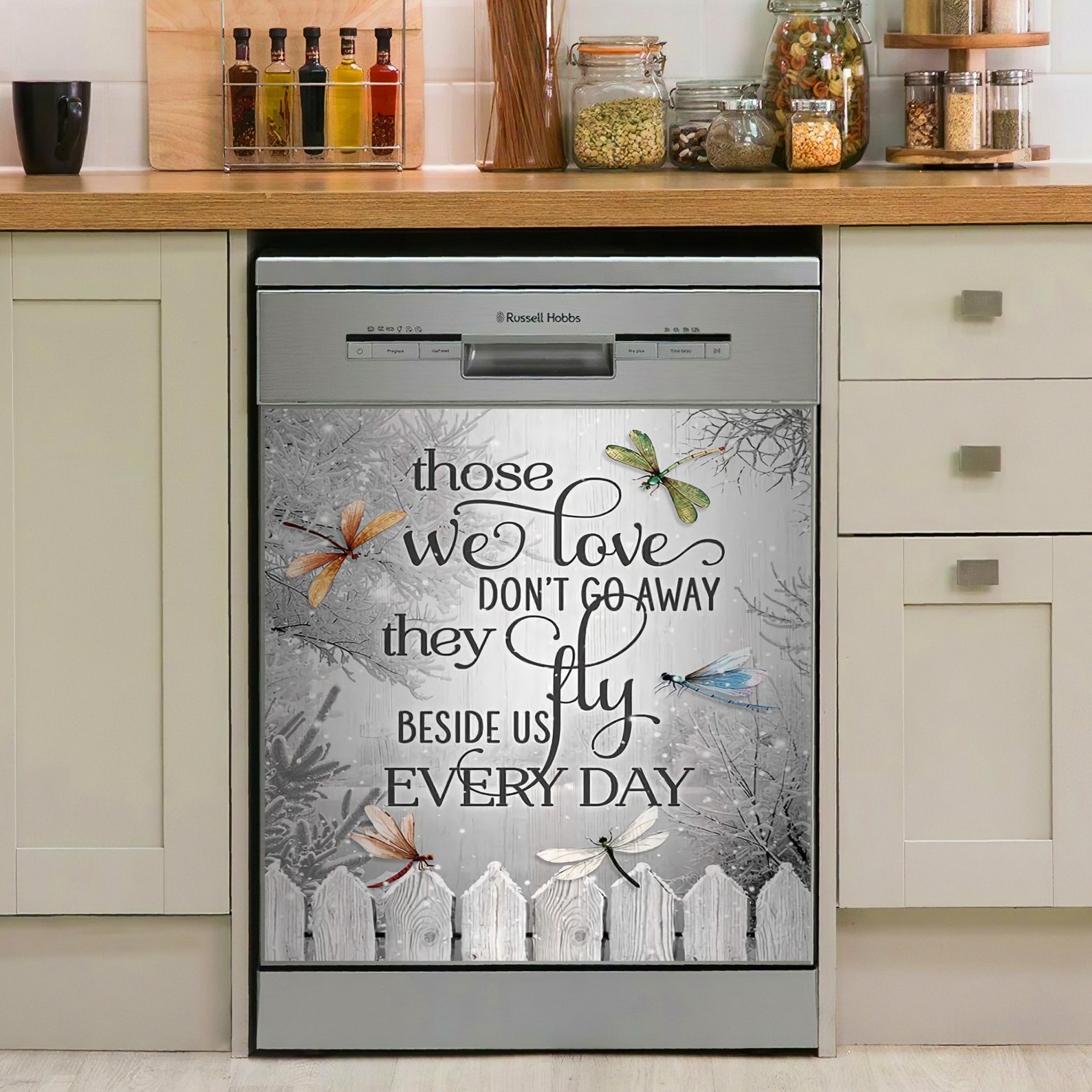 Those We Love Don't Go Away, Dishwasher Magnet Cover, Dragonfly Lovers ...