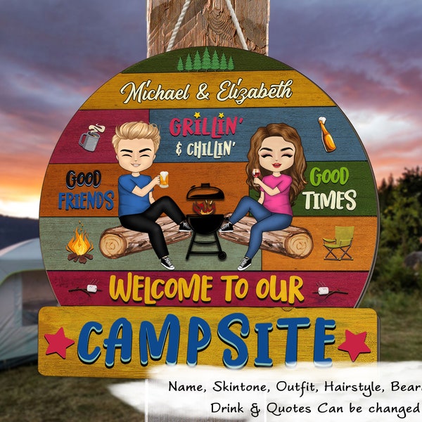 Wood Camping Sign - Etsy