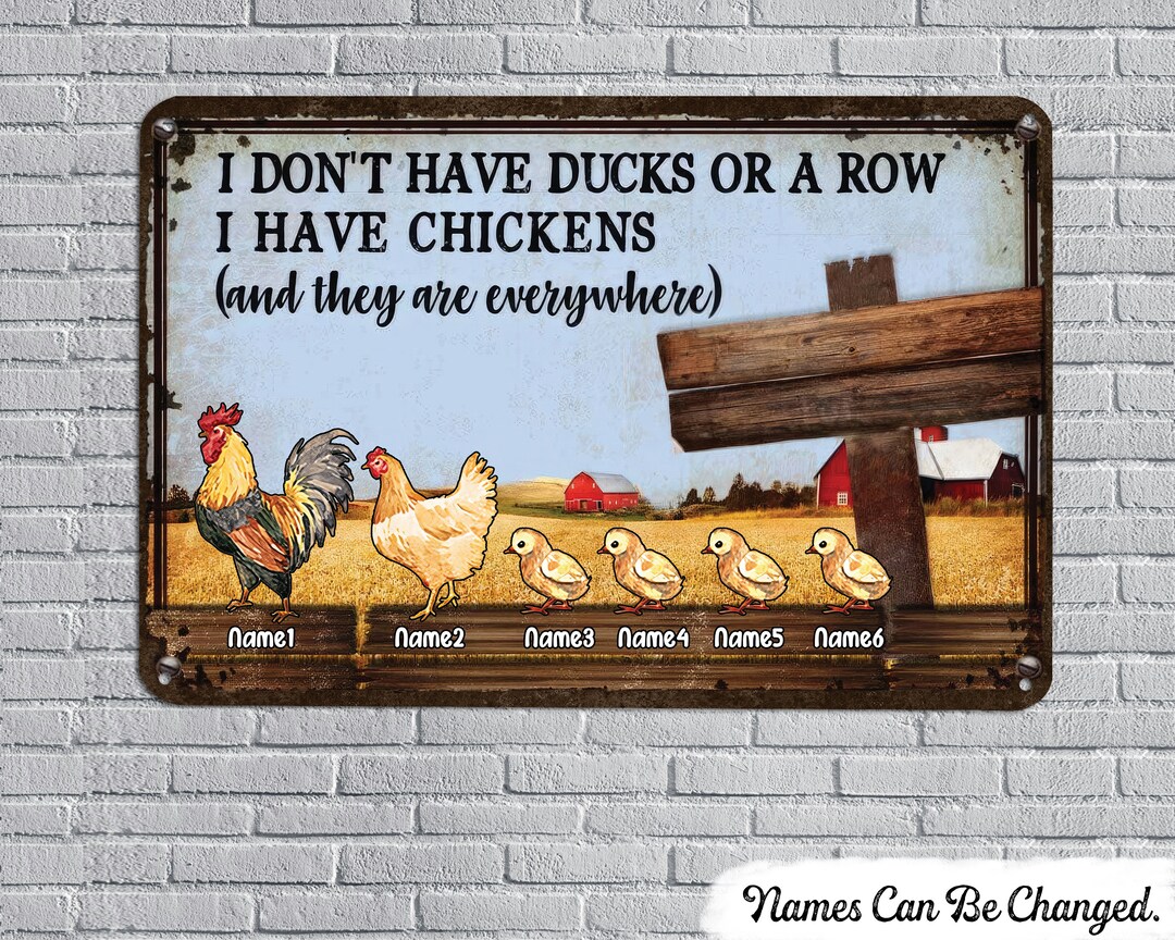 Gift for Family I Have Chickens Metal Sign, I Don't Have Ducks or A Row ...