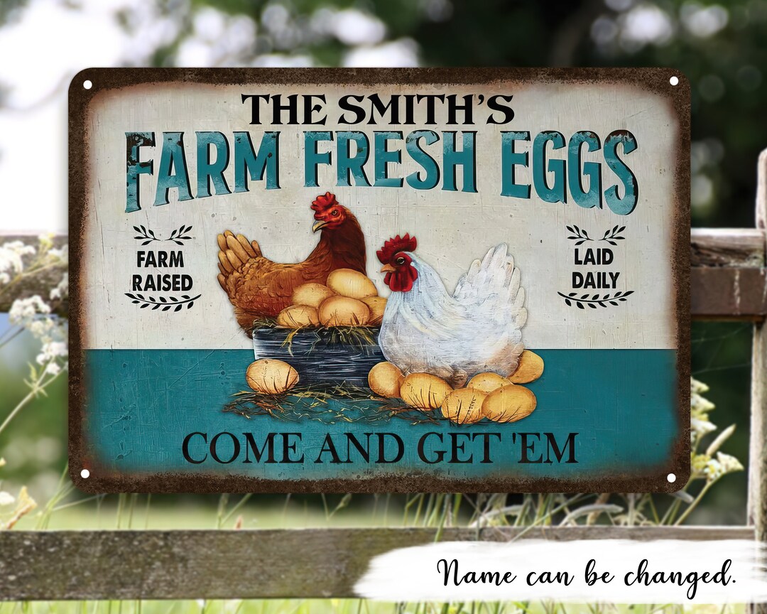Personalized Chicken Farm Raised Laid Daily Turquoise Customized ...