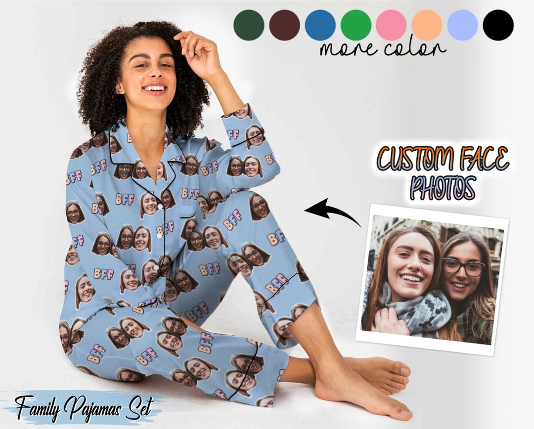 Custom Best Friend Photo Pajamas, Personalized Pajamas With Photo ...