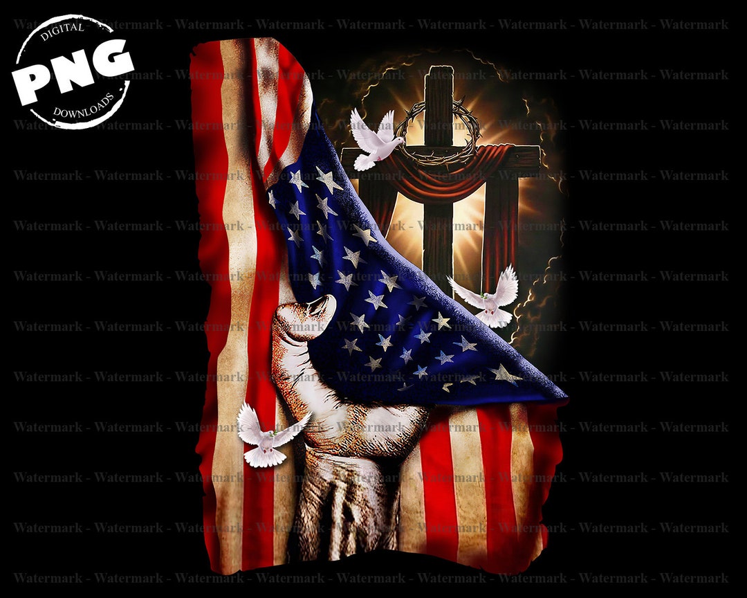 Christian Cross American Flag Png, Holy of Spirit Png, Sublimation ...