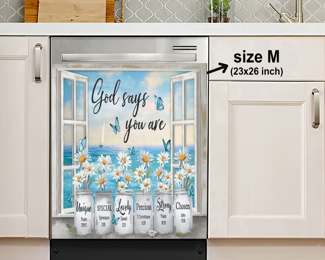 God Says You Are Seaside Sailboat Magnetic Dishwasher Sticker Cover ...