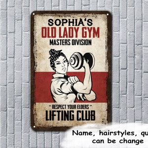 Old Man Gym - Personalized Metal Sign - Custom Home Gym Sign Metal Wall ...