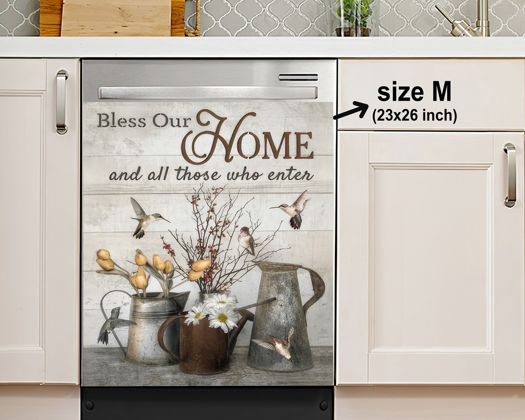 Hummingbirds Decor Kitchen Dishwasher Cover Bless Our Home, Dishwasher ...